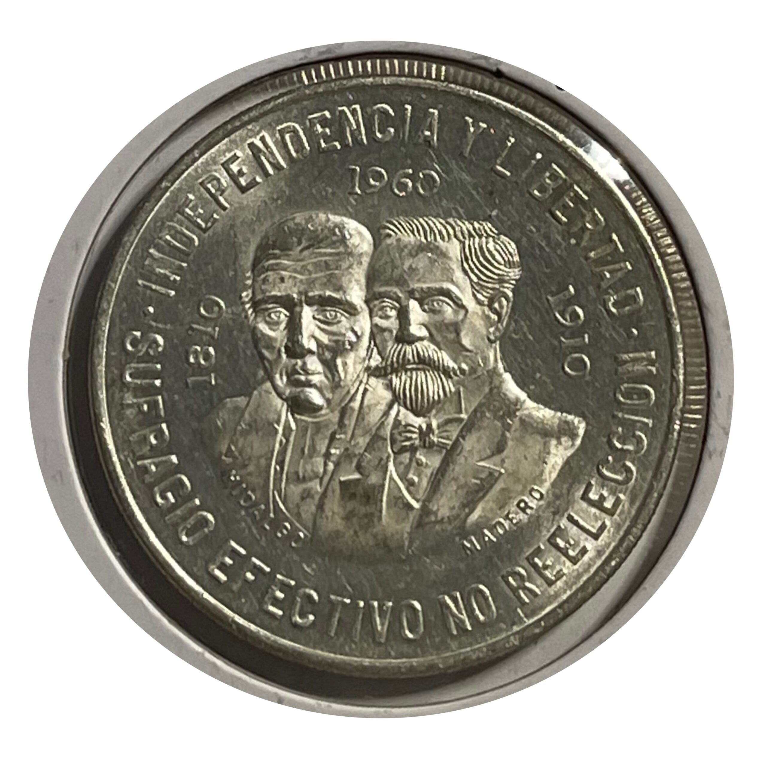 1960 Mexico 10 Pesos Silver-Au