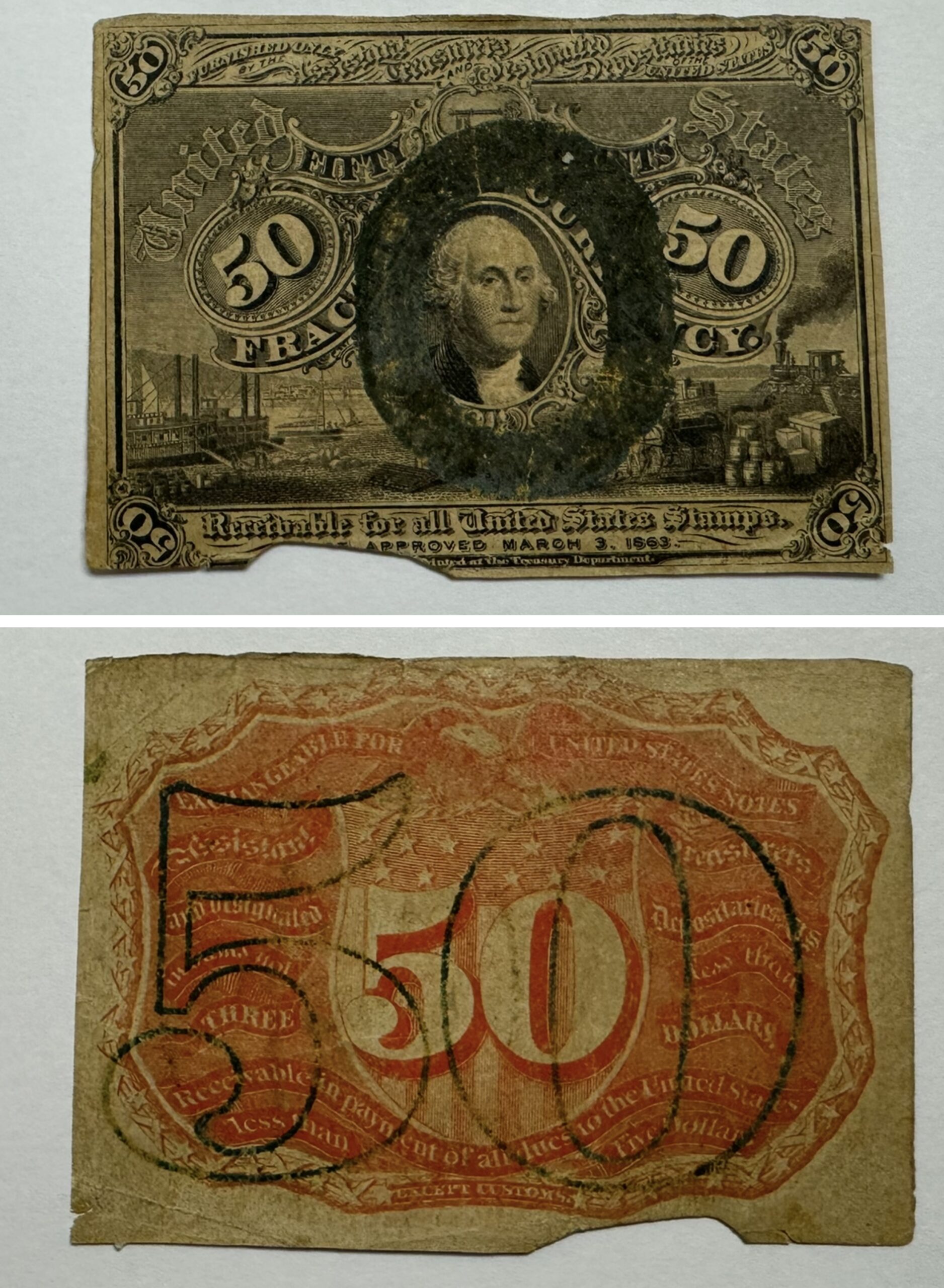 FR1314 2nd Issue 50c Fractional Currency