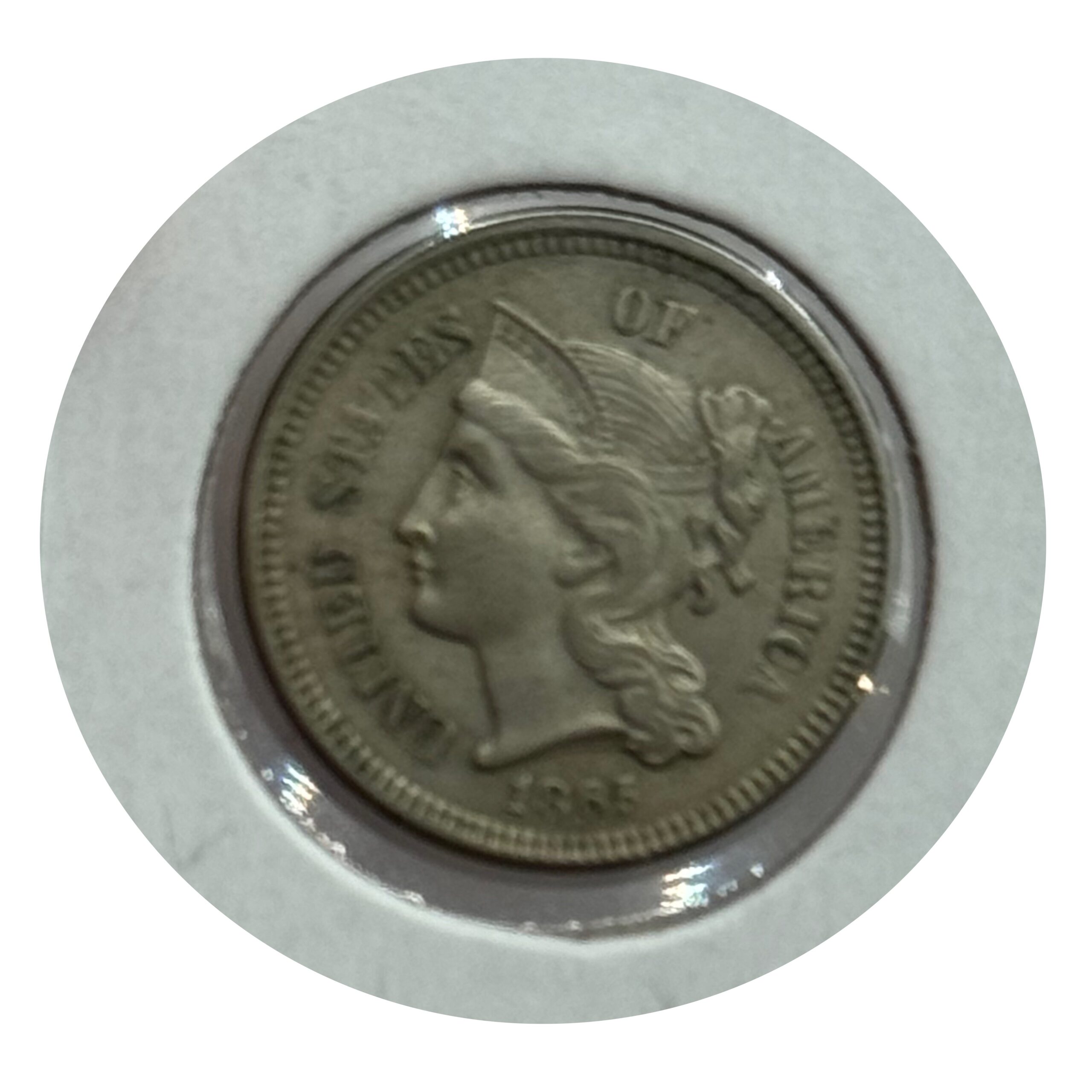1865 3C Three Cent Nickel
