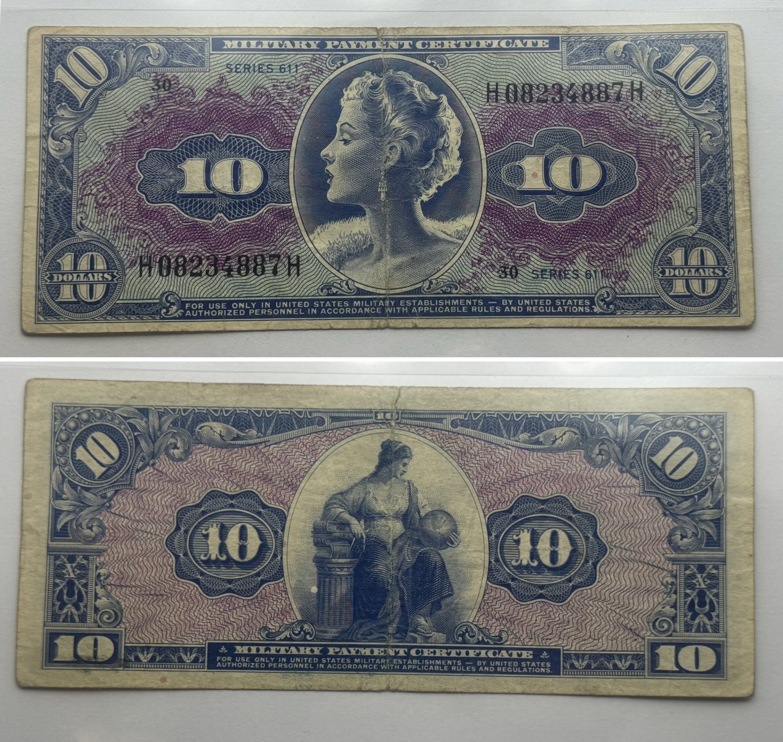 $10 MPC Military Payment Certificate Series #611 M877